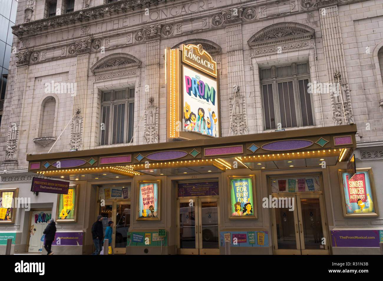 Longacre Theatre with "The Prom" Marquee, NYC Stock Photo - Alamy