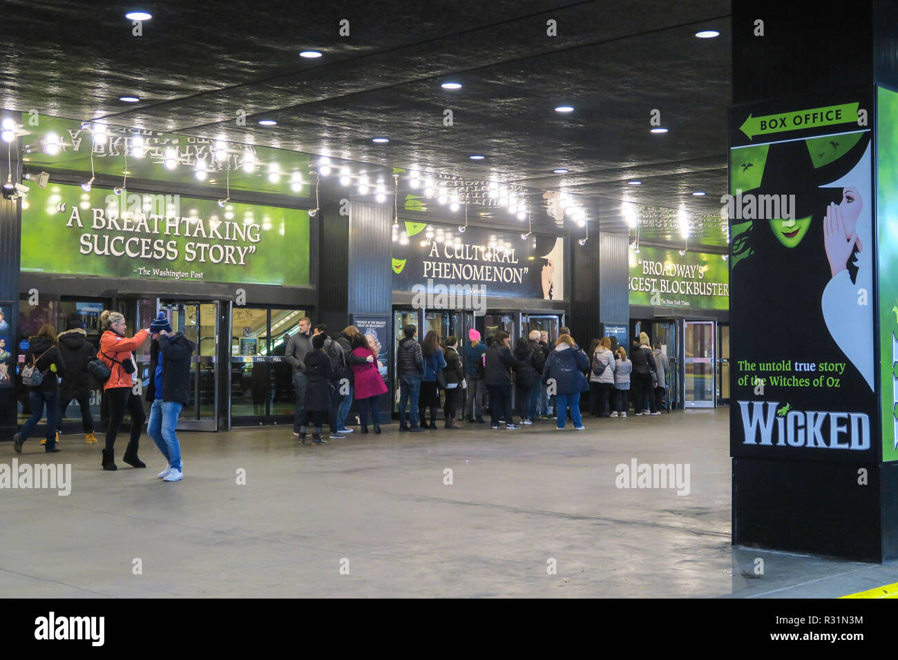 Wicked, the musical, underground entrance at the Gershwin theatre, NYC ...