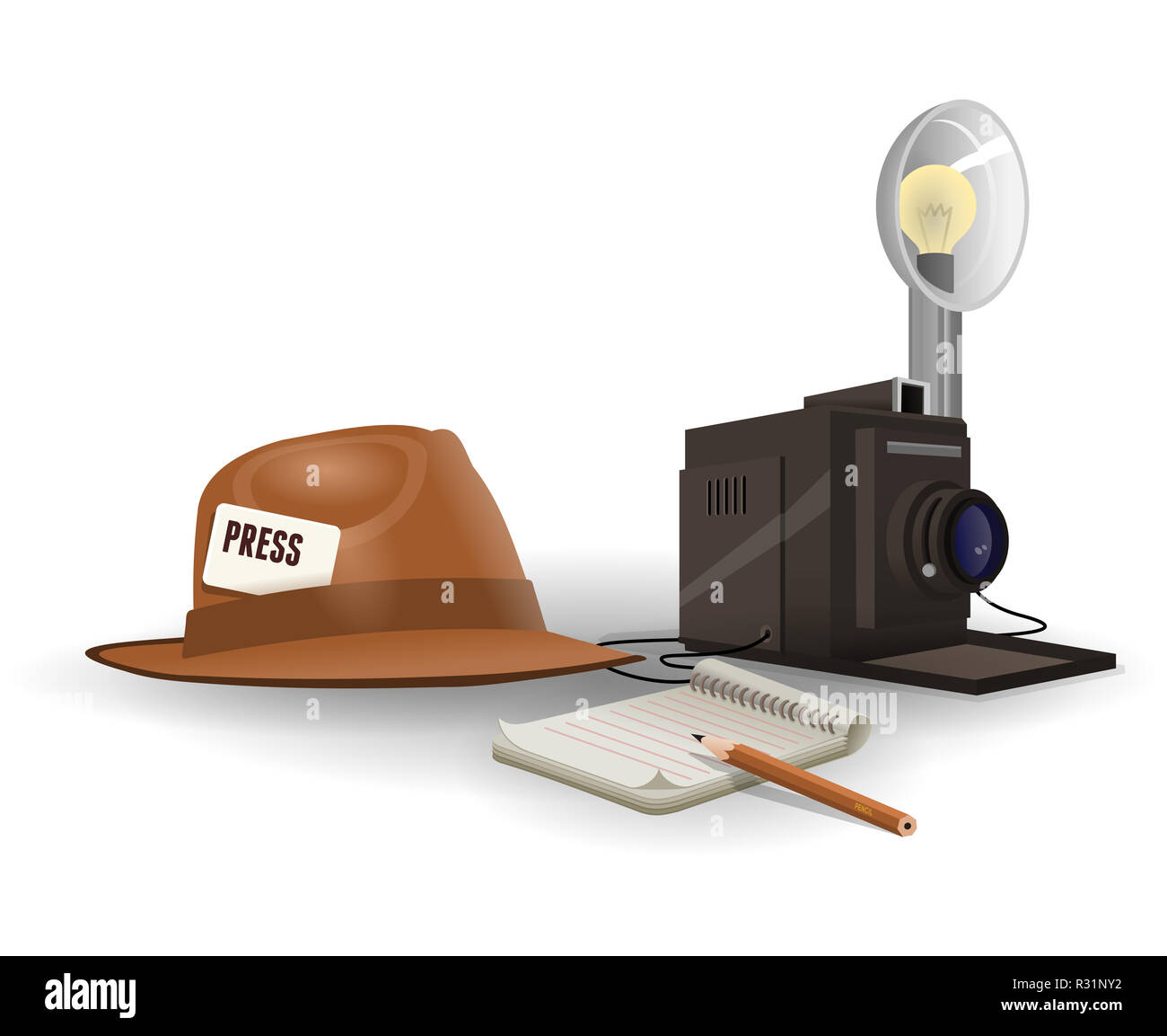 Old Press Fedora Hat Cartoons Vector Cartoon Black Fedora Hat Gray