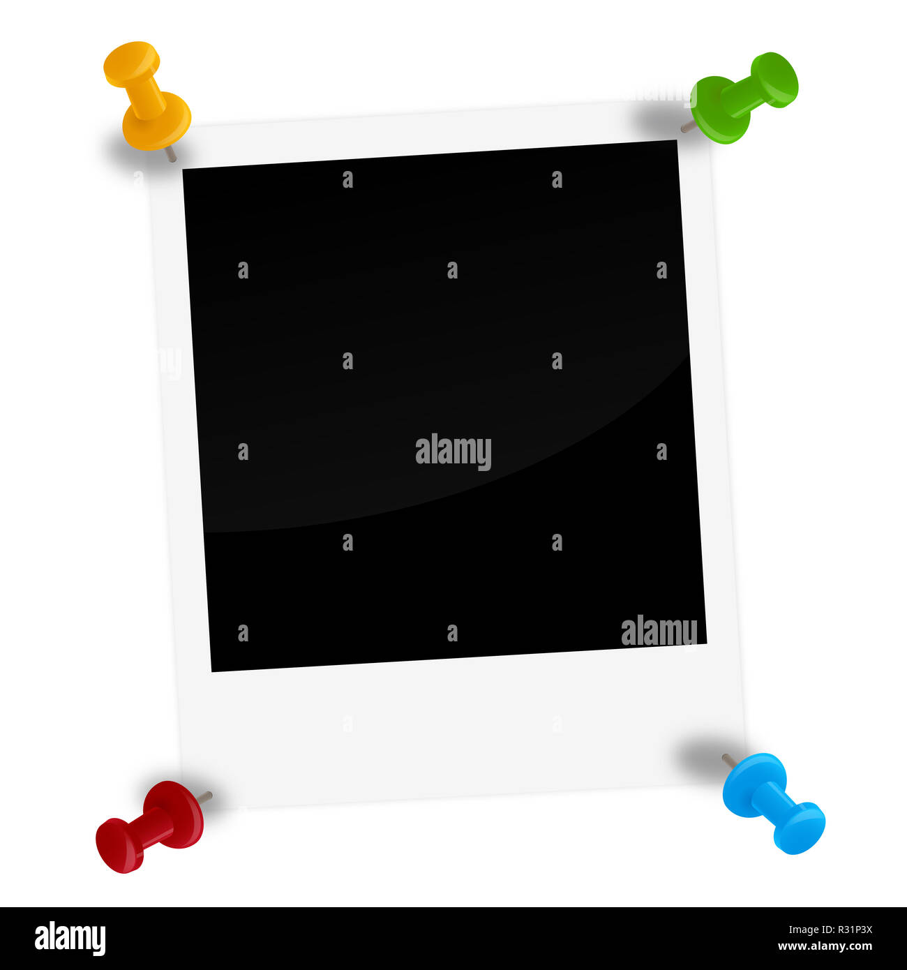 polaroid with 4 pins Stock Photo - Alamy
