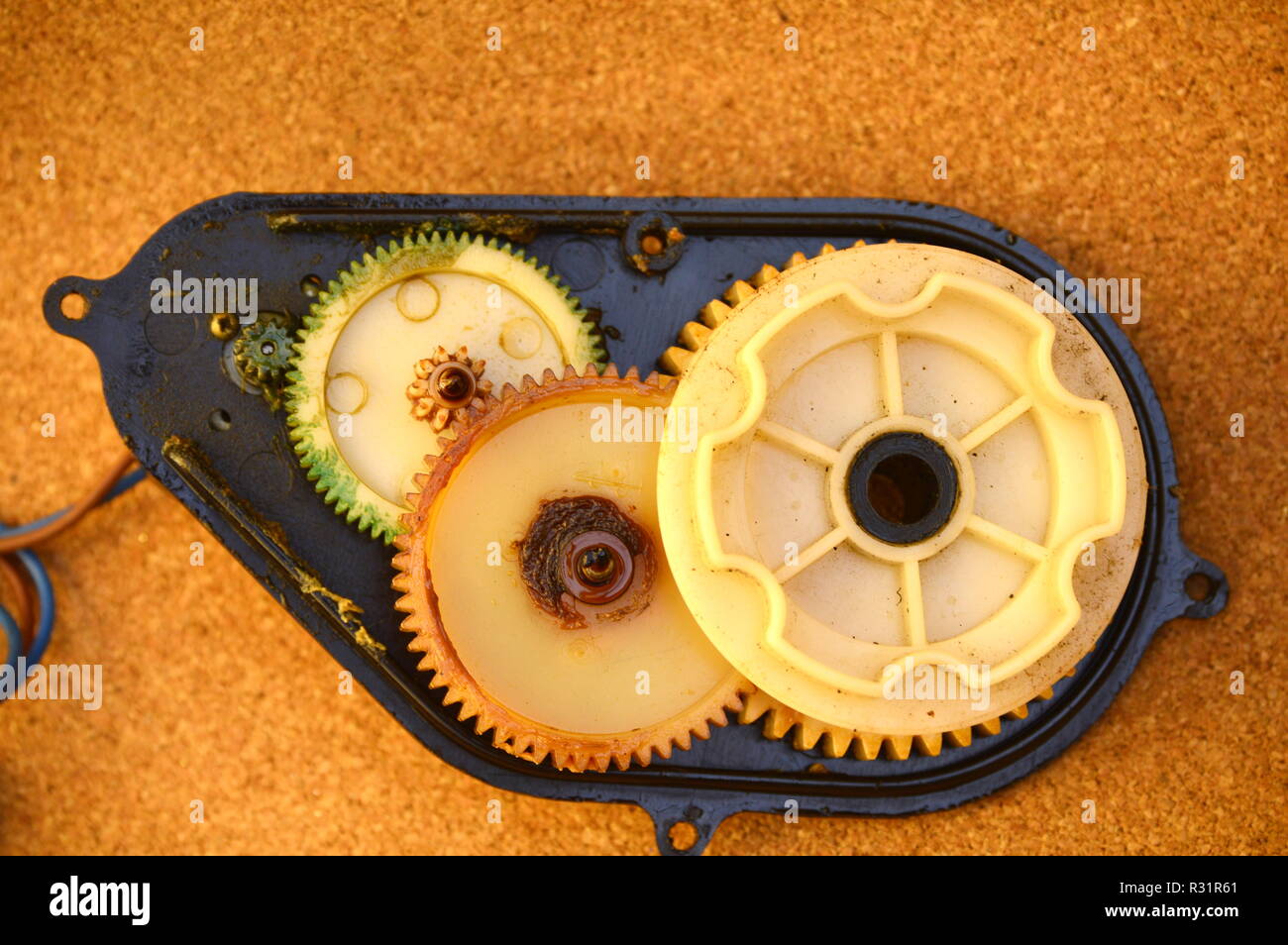 Internal view of gearbox with electric motor 12 volts Stock Photo - Alamy