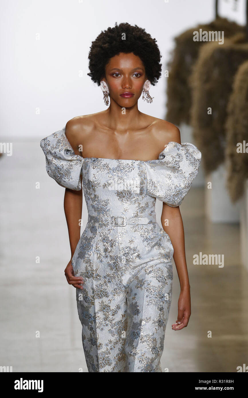 NEW YORK, NY - SEPTEMBER 08: A model walks the runways at Badgley ...