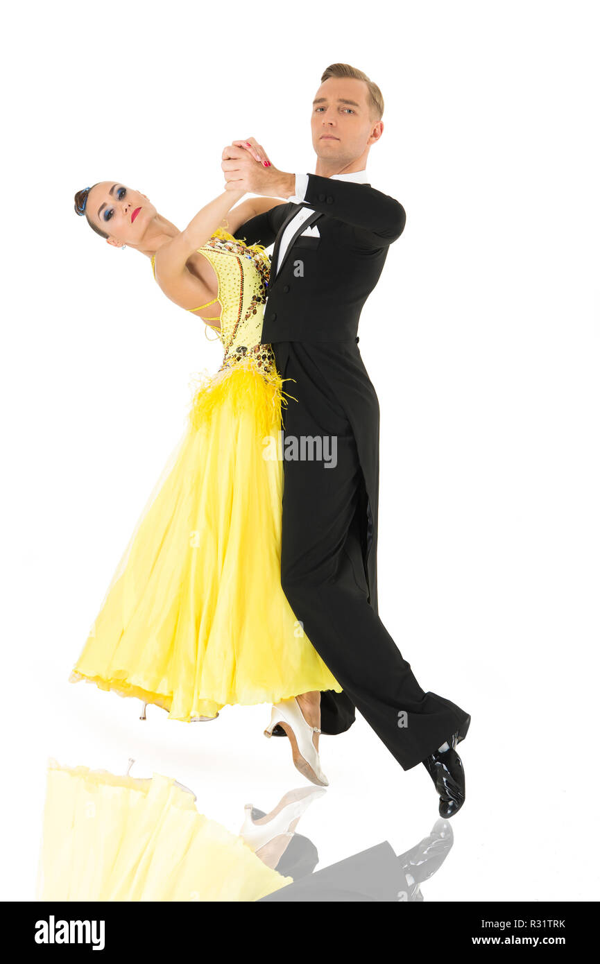 ballroom dancers. ballroom dance couple in a dance pose isolated on ...