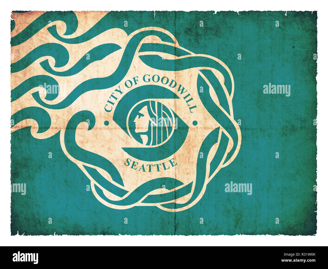 grunge flag seattle (usa Stock Photo - Alamy