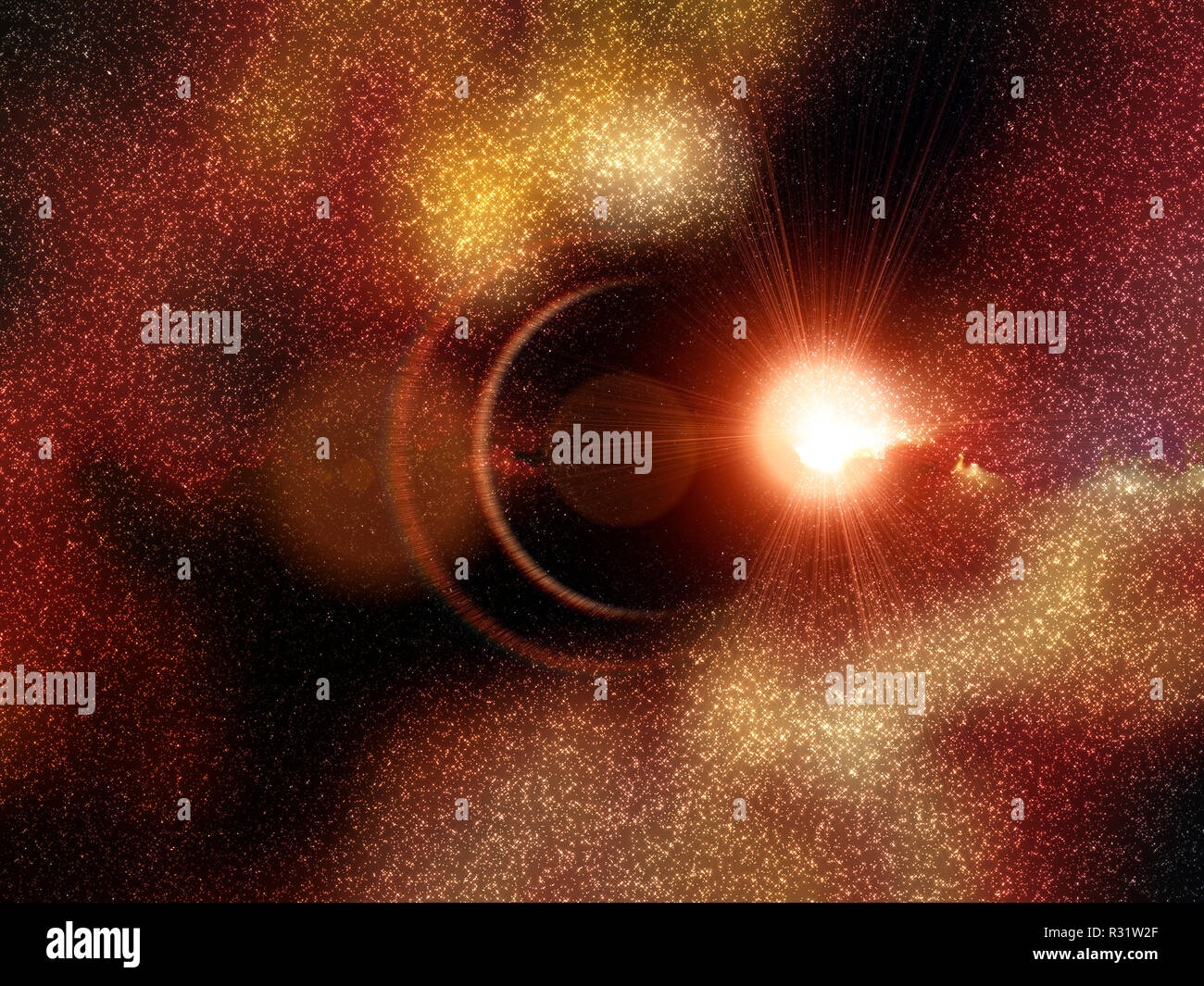 sun - stars fog Stock Photo - Alamy