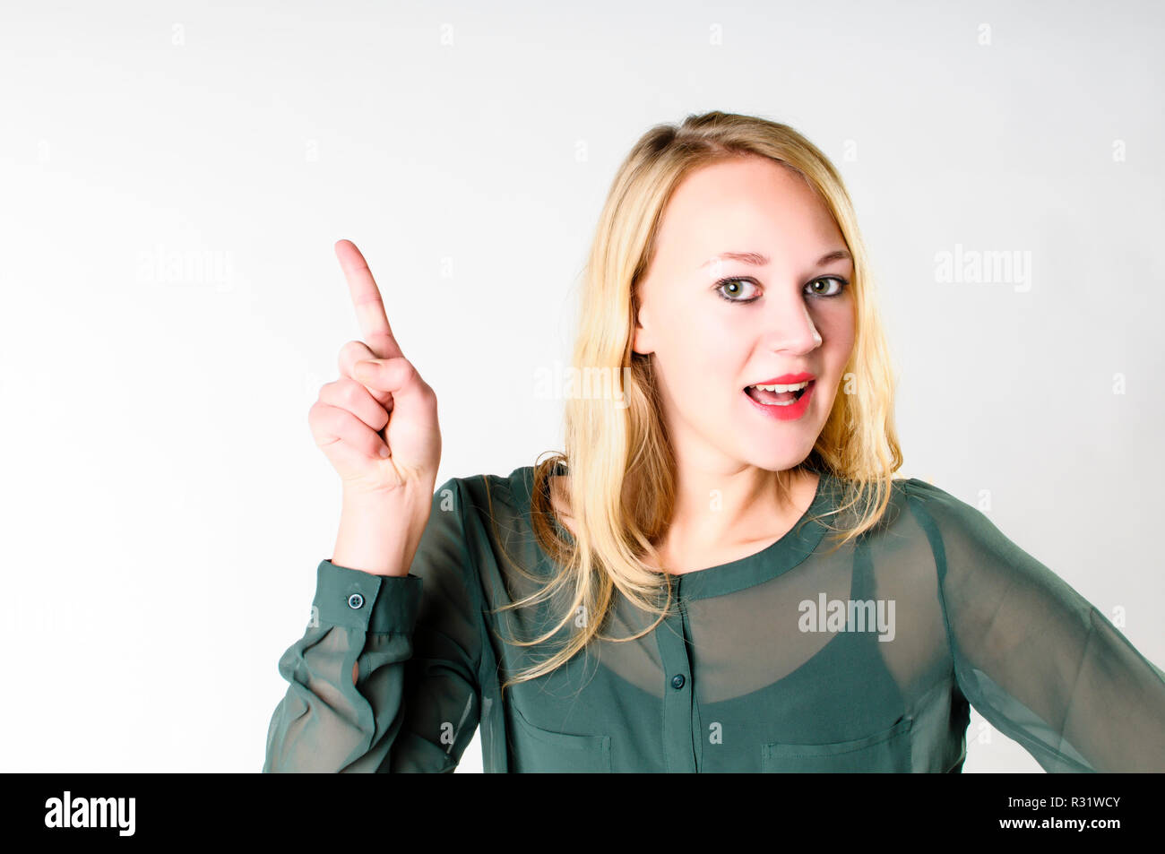 young woman has an idea Stock Photo - Alamy