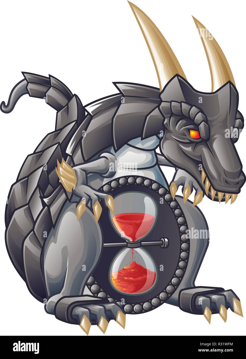 Vector Isolated Dragon Of Sand Timer Stock Vector Image And Art Alamy