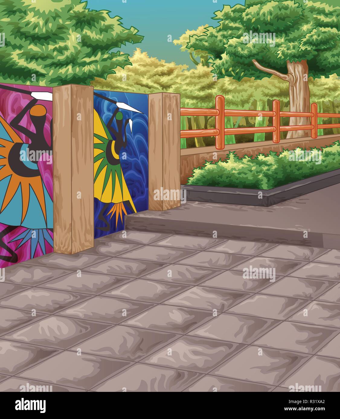 Tree in spring park Stock Vector Images - Alamy