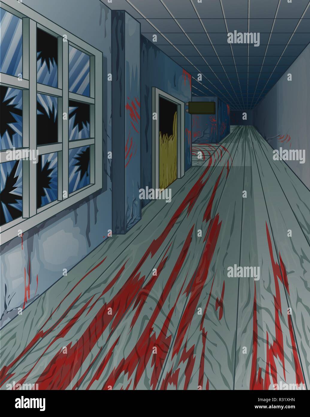 Interior abandoned building Stock Vector Images - Alamy