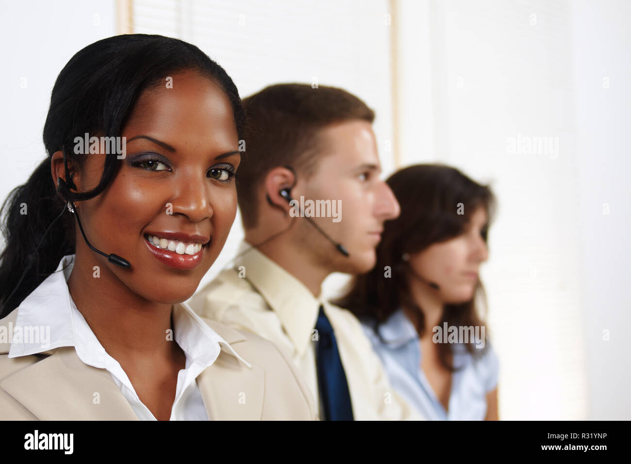 Cute smiling agent consulting hi-res stock photography and images - Alamy