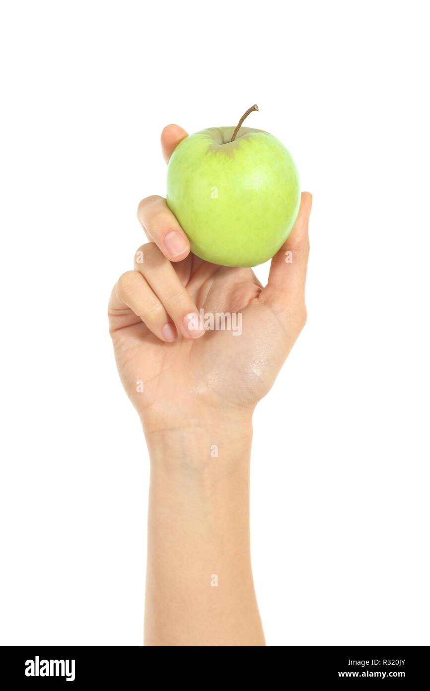 Hand holding apple symbol of natural hi-res stock photography and ...