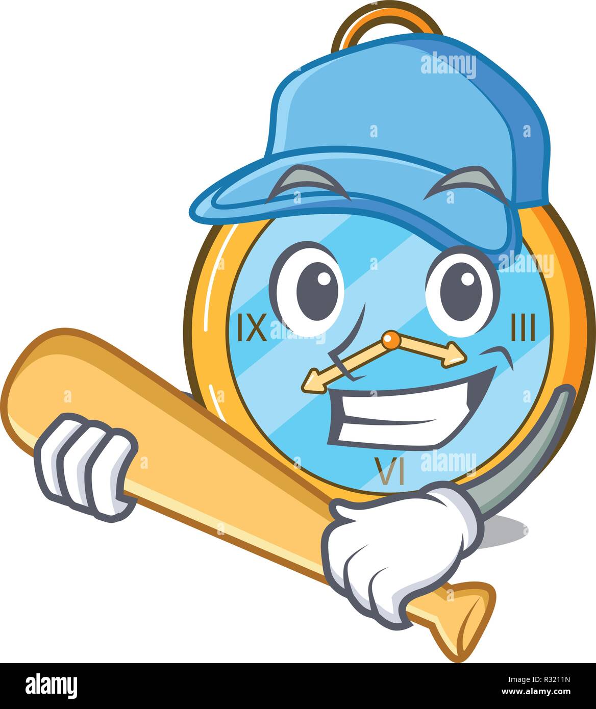 Playing baseball Pocket vintage watch on a cartoon Stock Vector Image ...