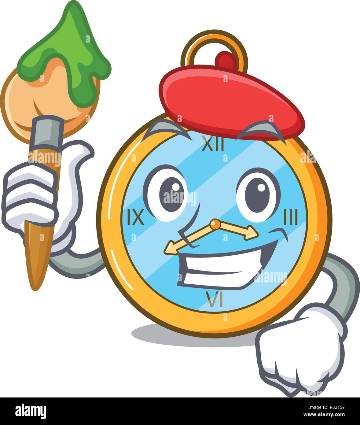 Artist Pocket vintage watch on a cartoon Stock Vector Image & Art - Alamy