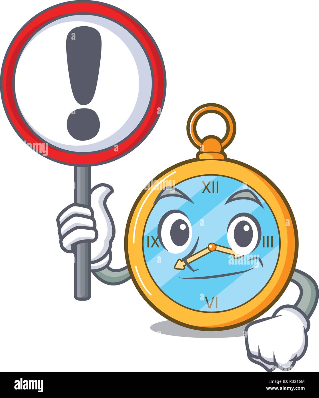 Cartoon old pocket watch Cut Out Stock Images & Pictures - Alamy
