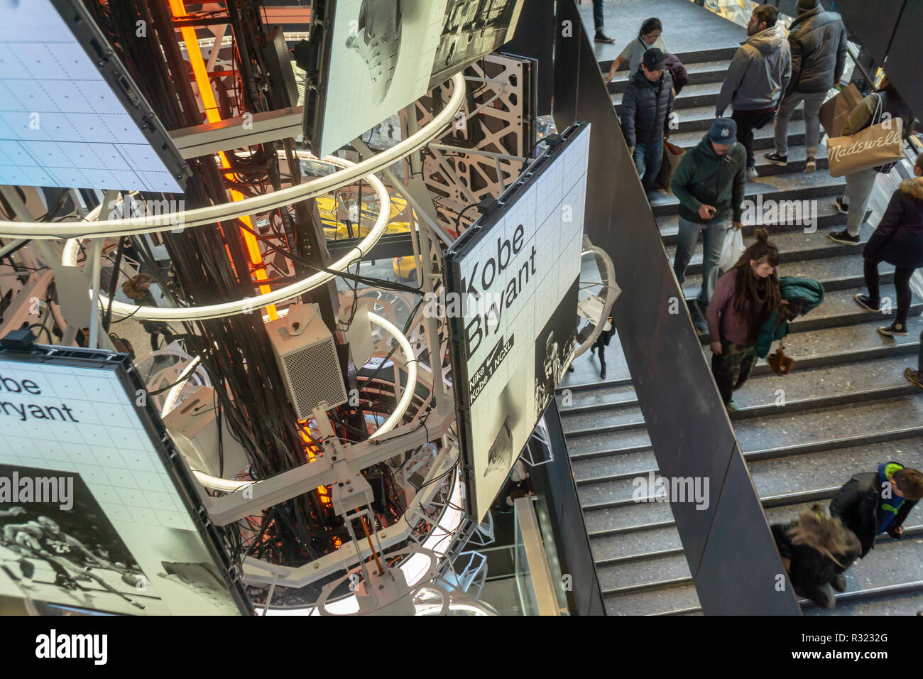 Shoppers and visitors flock to the newly opened Nike flagship store on ...