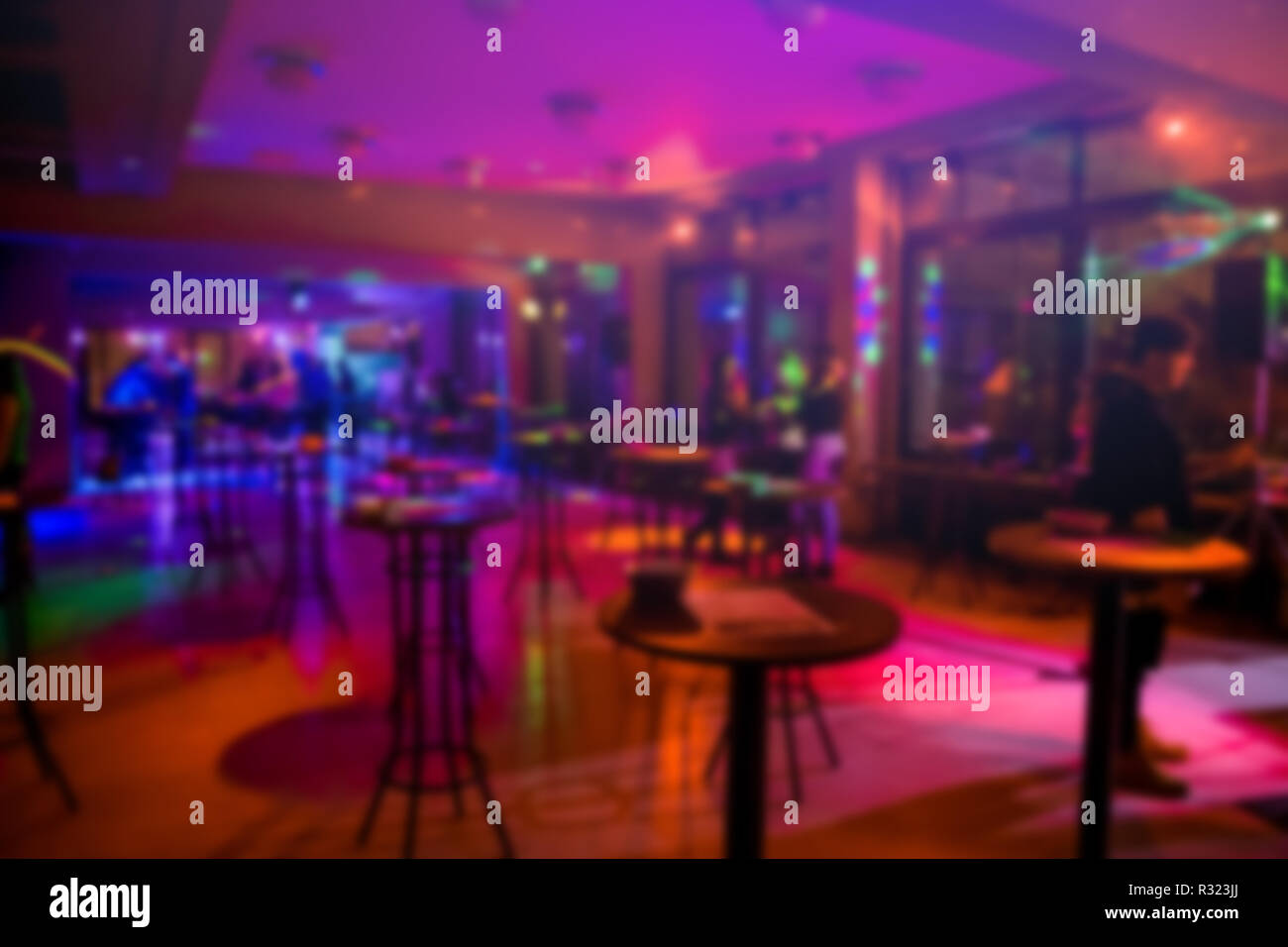 blurred scene of night club before party started Stock Photo - Alamy