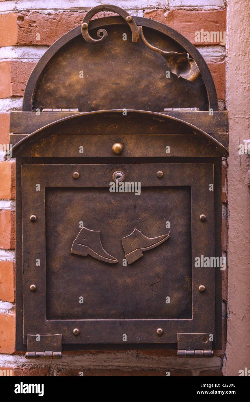unusual letter-box on a wall Stock Photo - Alamy