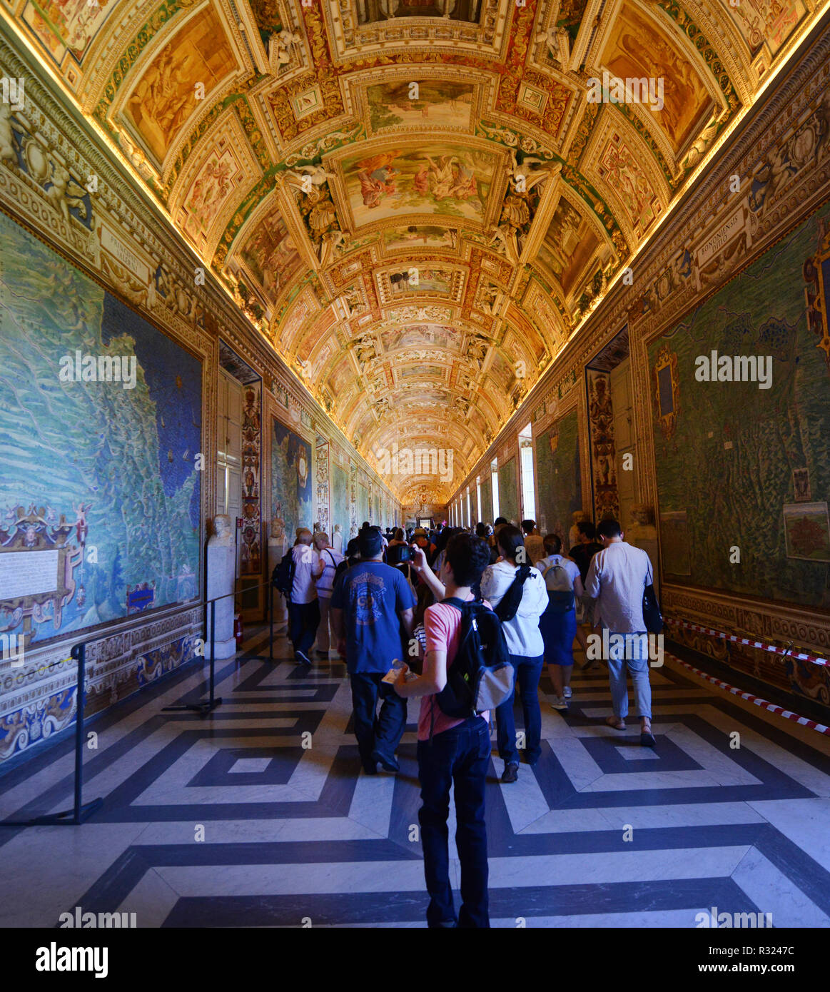 Gallery of the Geographical Maps in Vatican Museum Stock Photo - Alamy