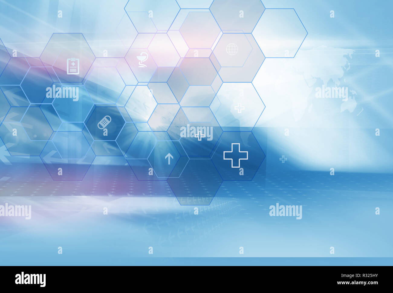 Abstract geometric hexagonal shape medicine and science background ...