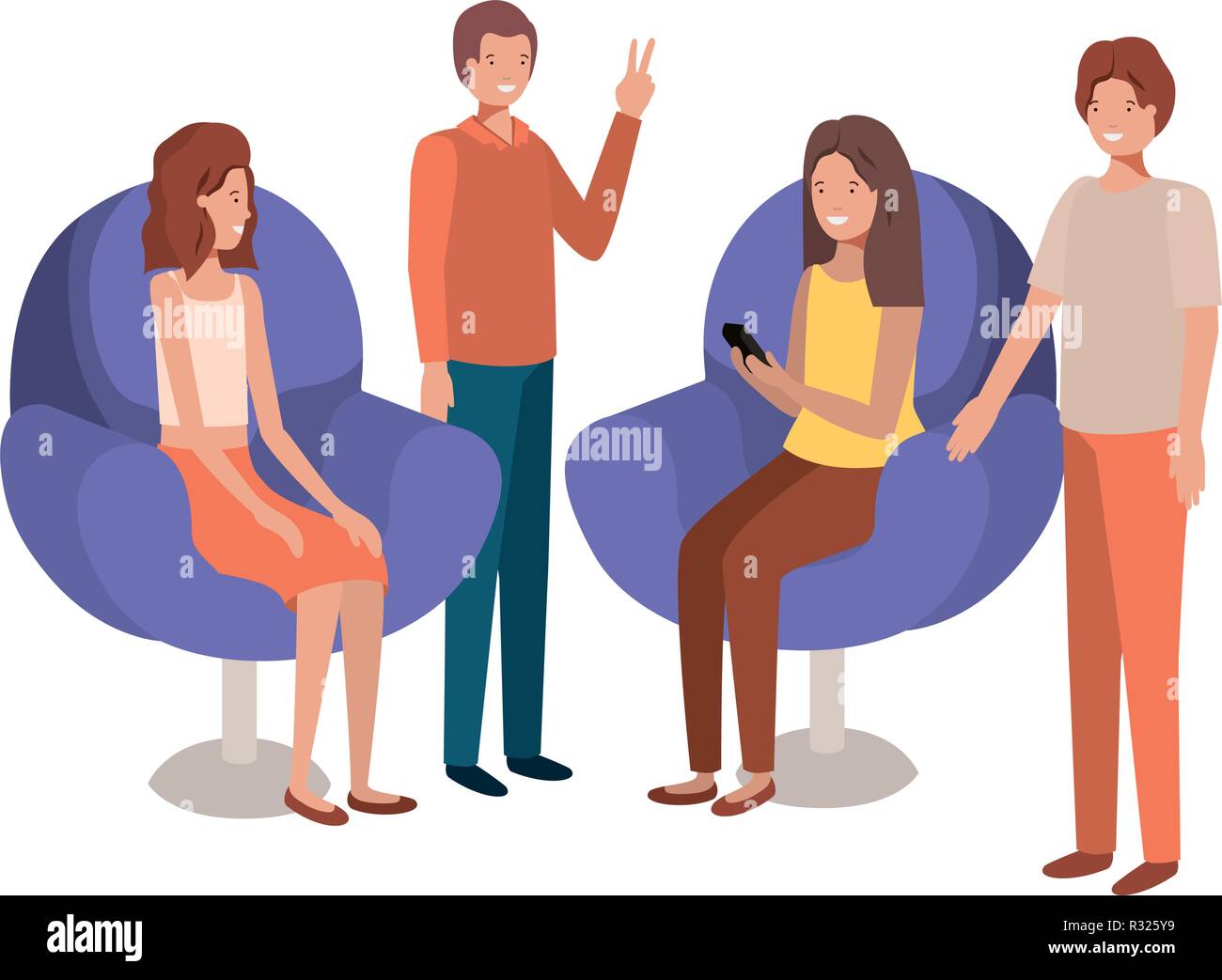 group of people using smartphone Stock Vector Image & Art - Alamy