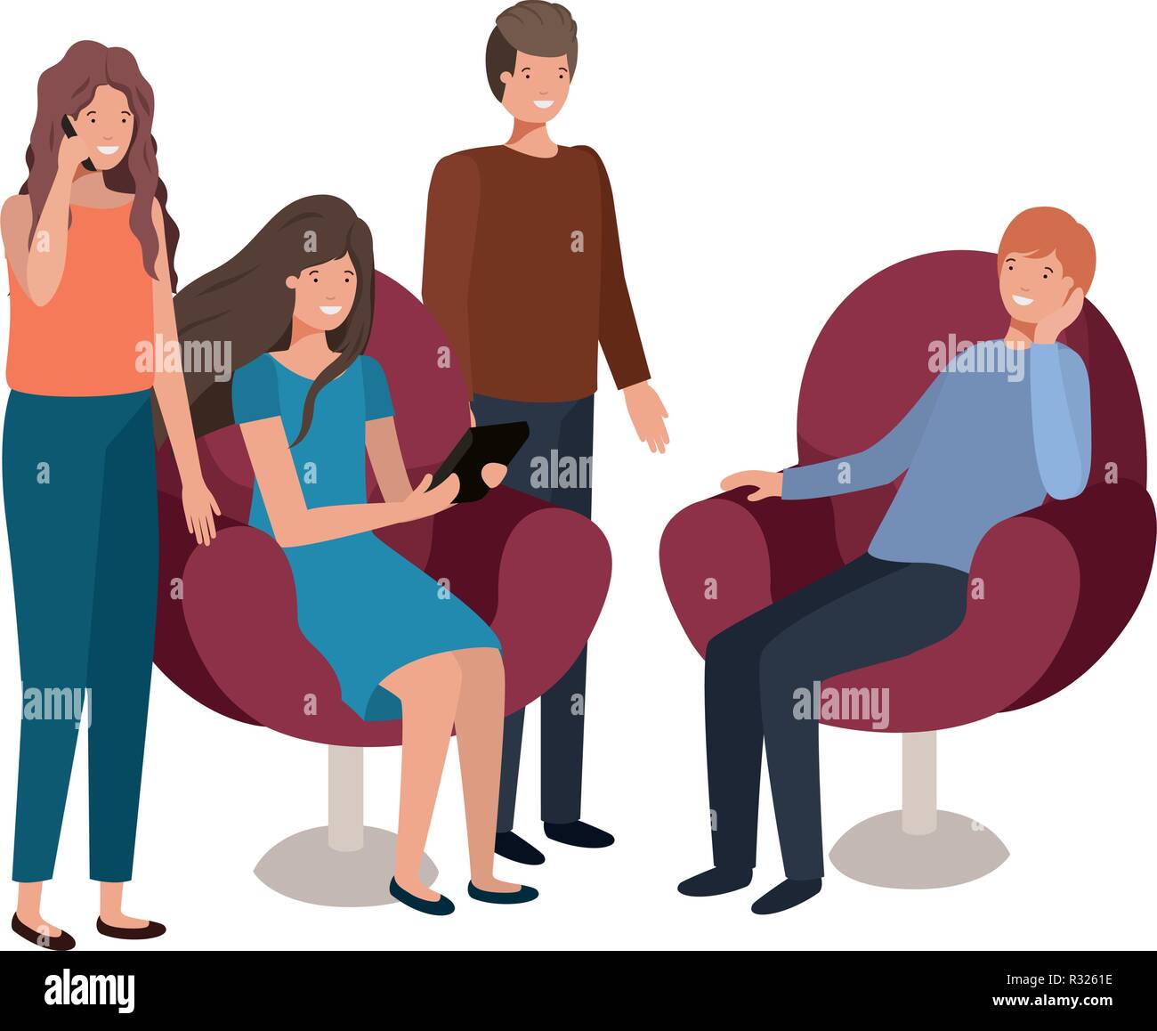 Business person happy using tech Stock Vector Images - Alamy