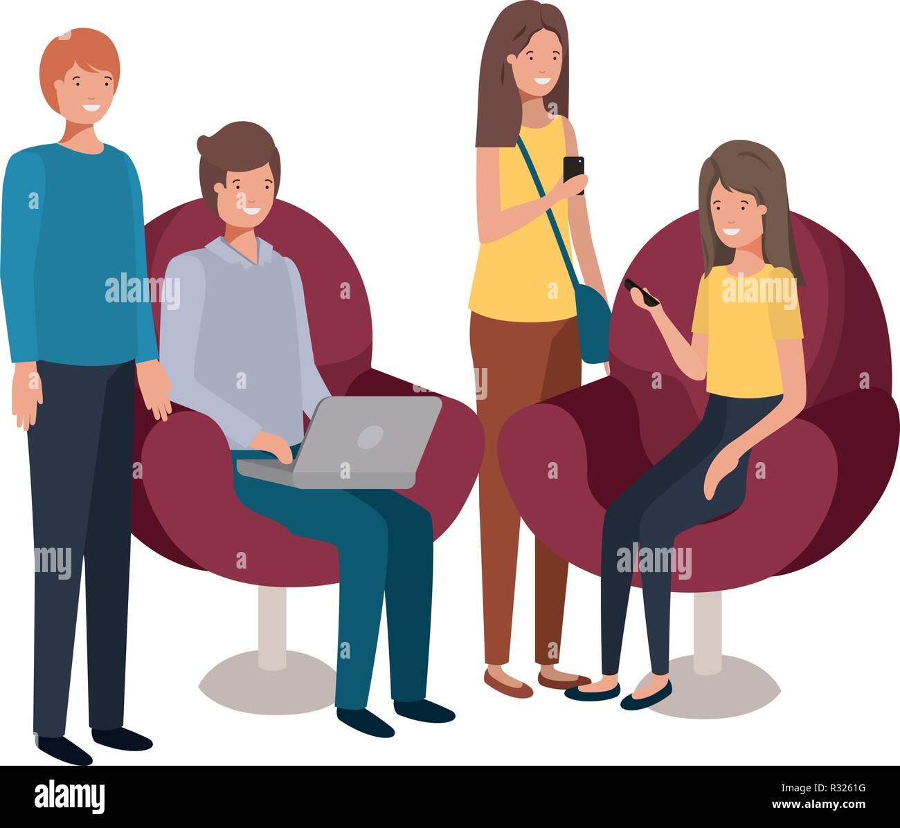 Business person happy using tech Stock Vector Images - Alamy