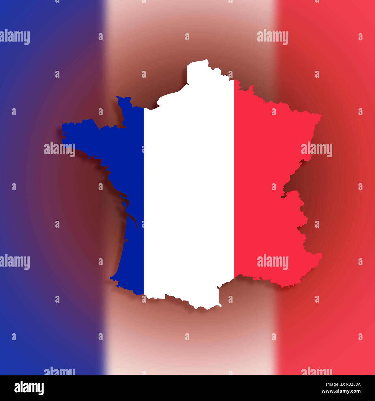 French france country map outline hi-res stock photography and images ...