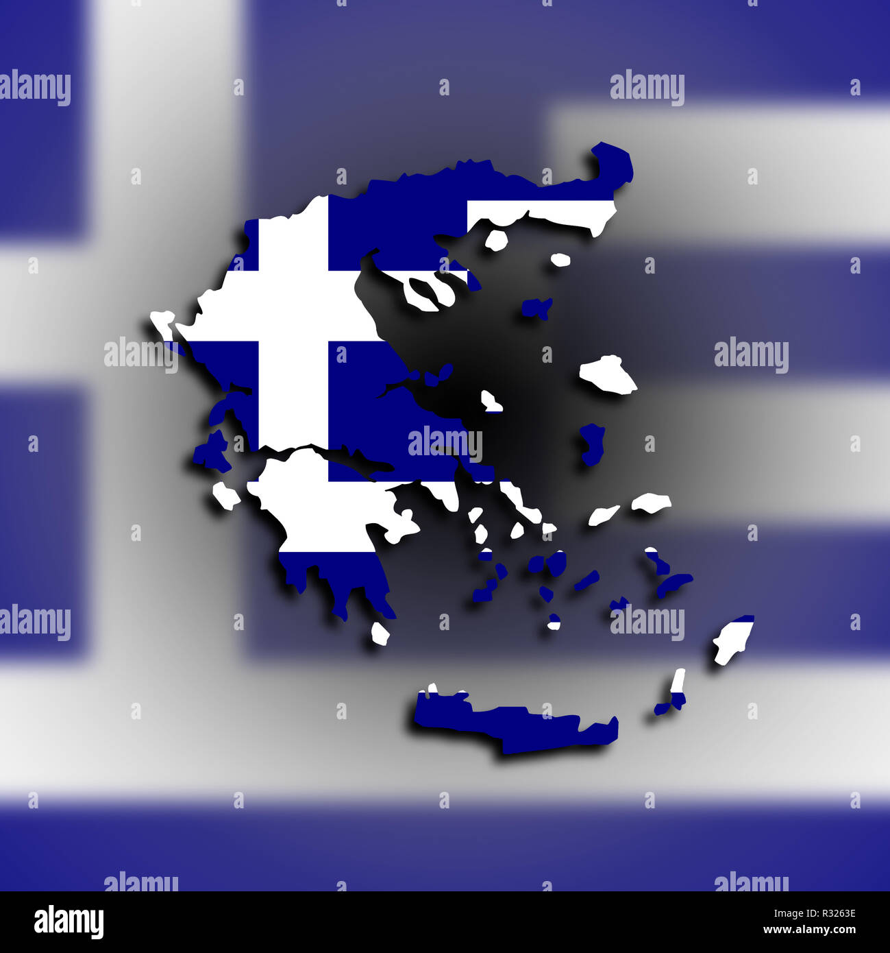 Outline Map Flag Greece High Resolution Stock Photography and Images ...