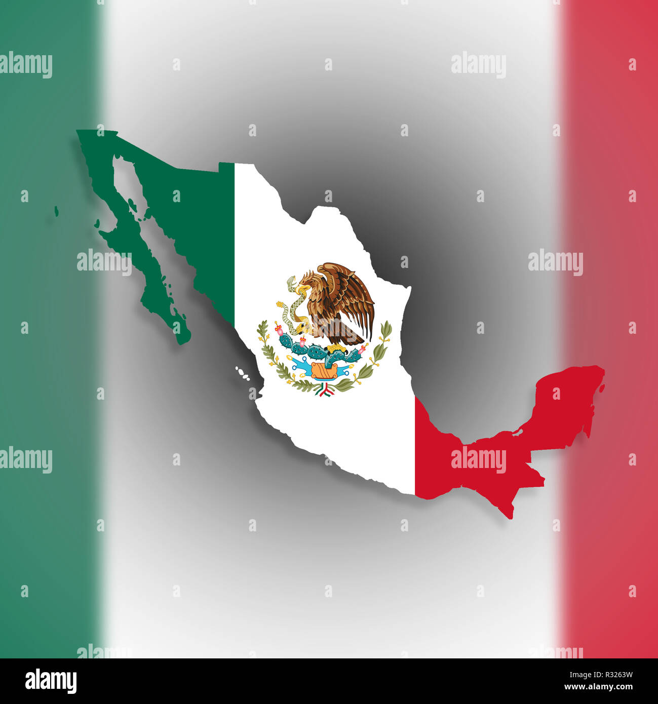 Mexico map national flag hi-res stock photography and images - Alamy