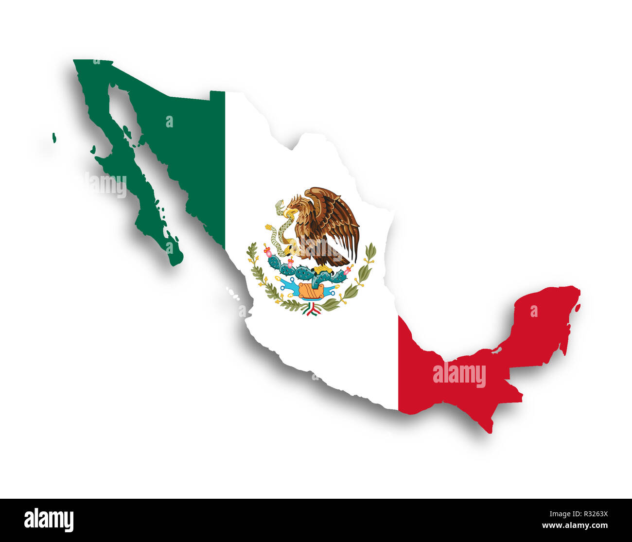 Mexico white silhouette map hi-res stock photography and images - Alamy