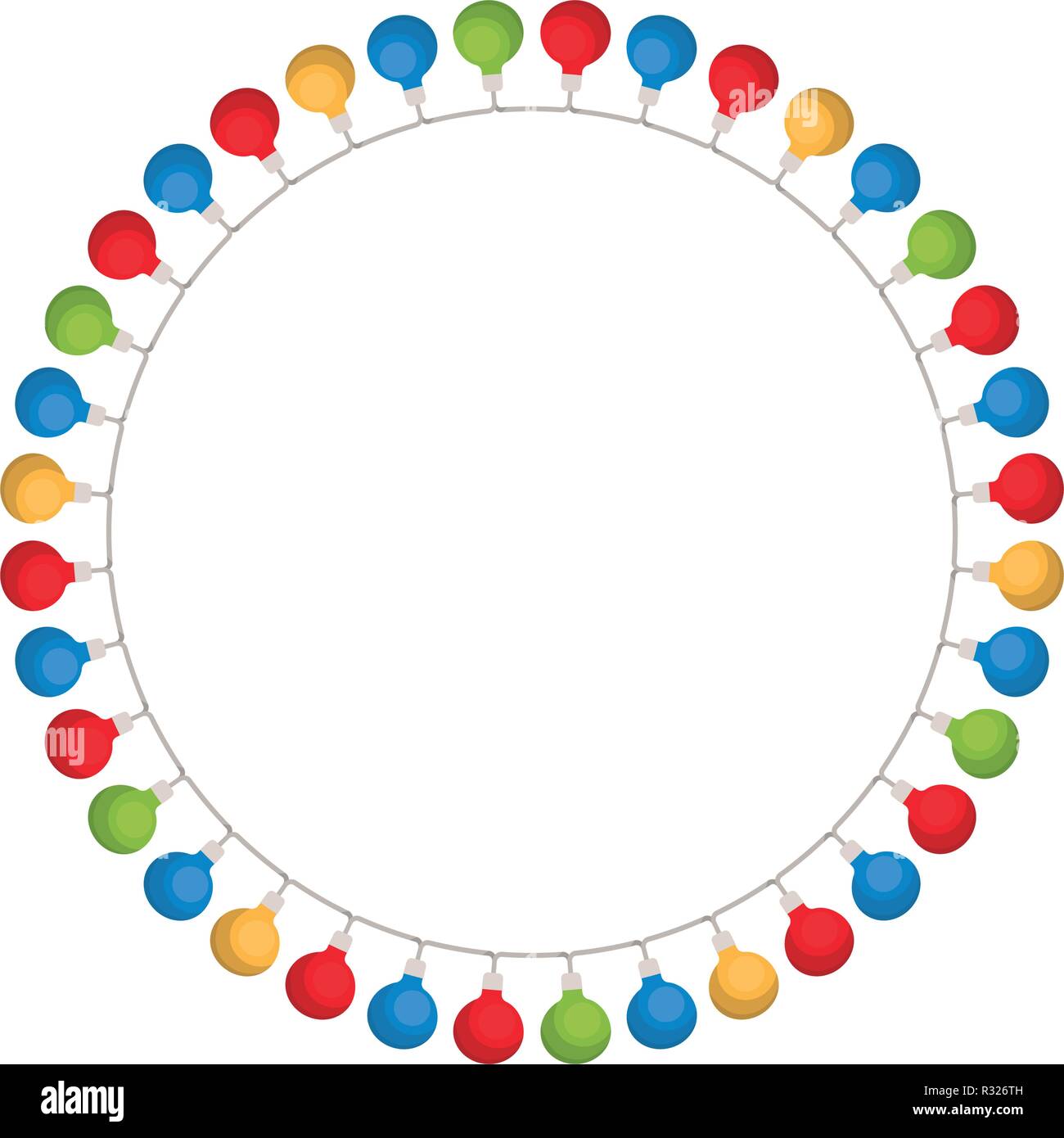 Christmas lights string circle frame Stock Vector Images - Alamy