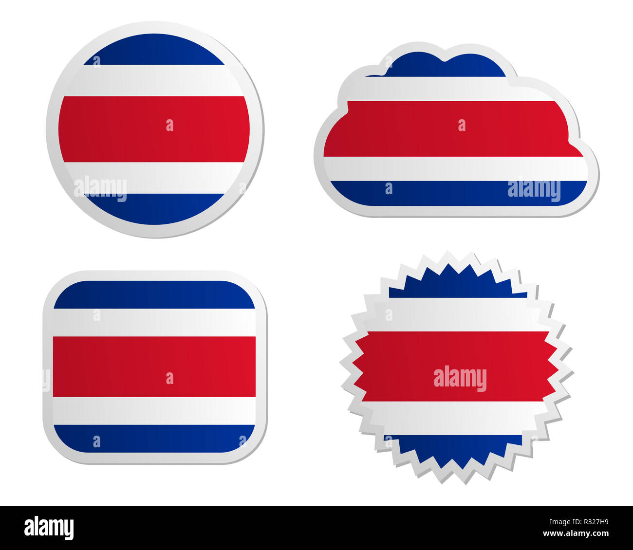 flag of costa rica sticker Stock Photo - Alamy