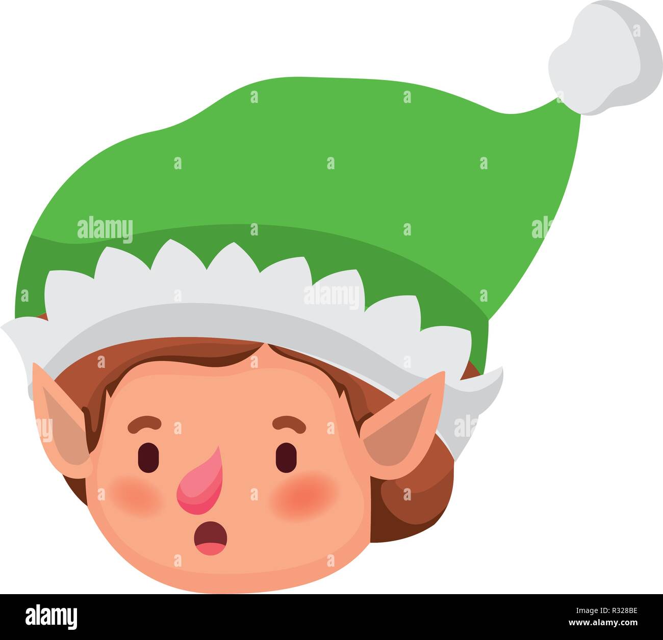 elf head with hat avatar character Stock Vector Image & Art - Alamy