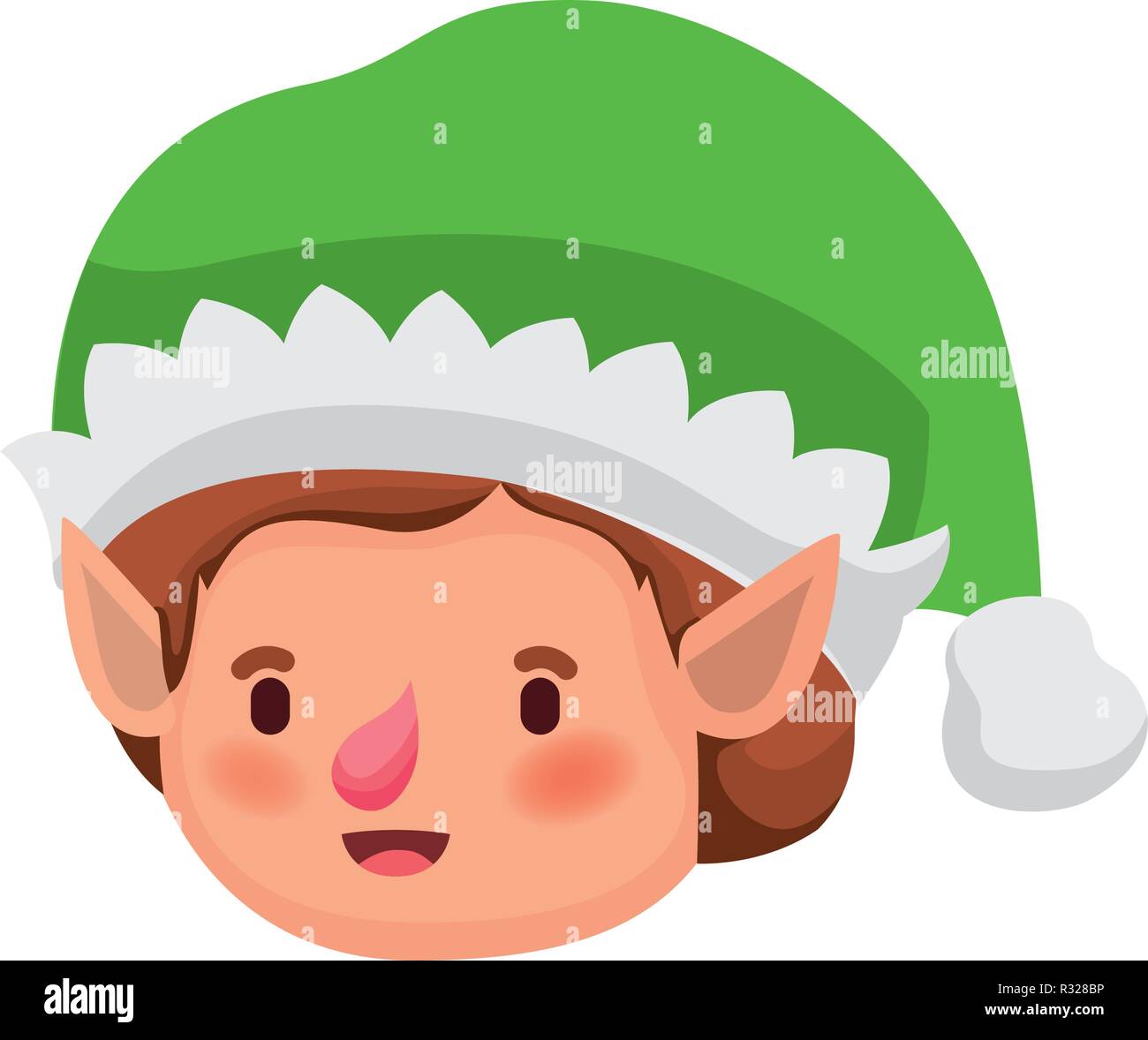 elf head with hat avatar character Stock Vector Image & Art - Alamy