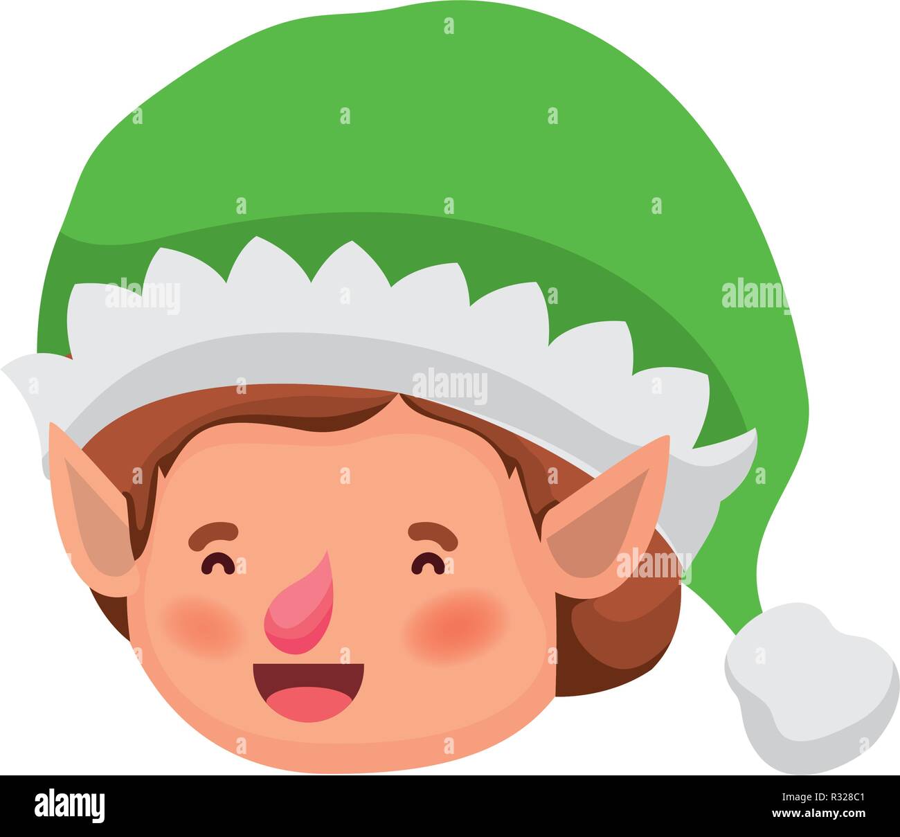 elf head with hat avatar character Stock Vector Image & Art - Alamy