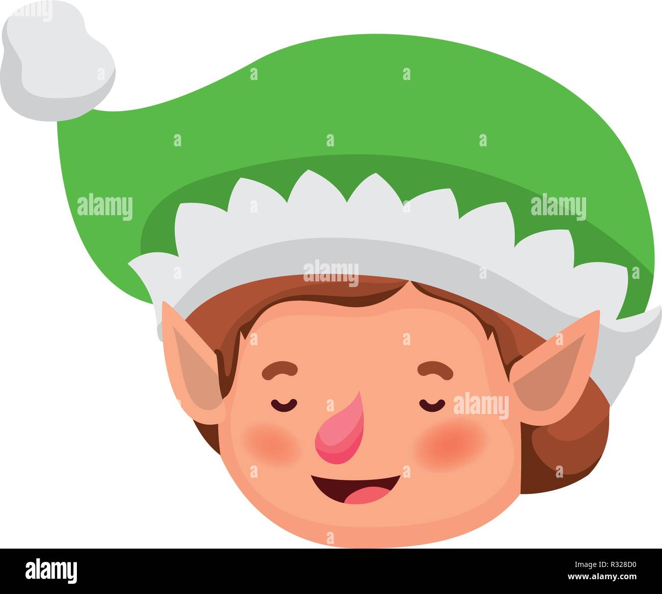 elf head with hat avatar character Stock Vector Image & Art - Alamy