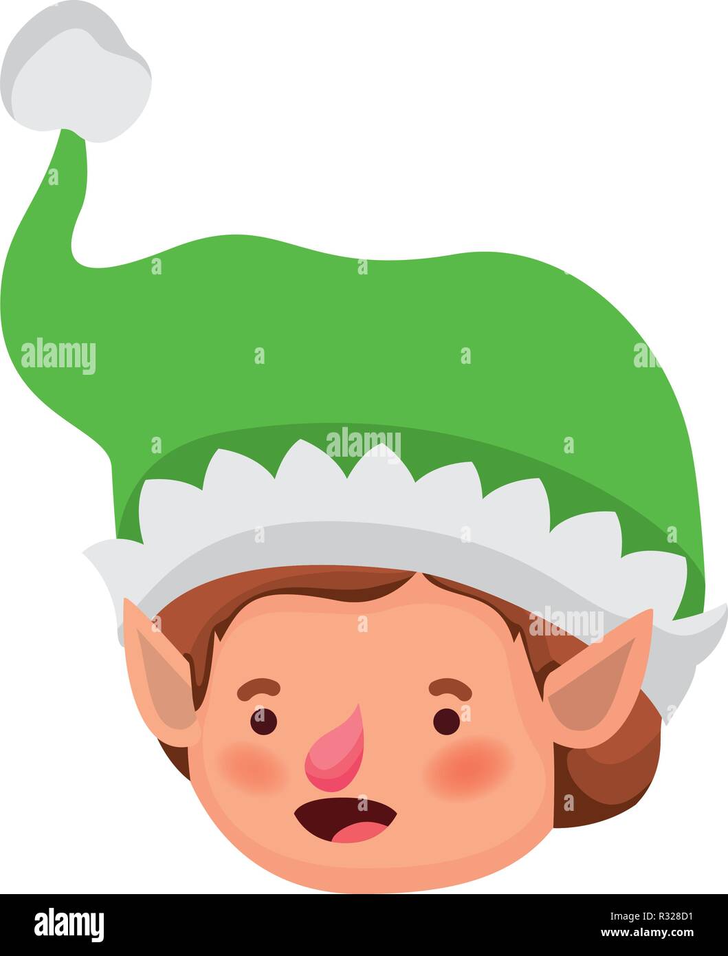 elf head with hat avatar character Stock Vector Image & Art - Alamy
