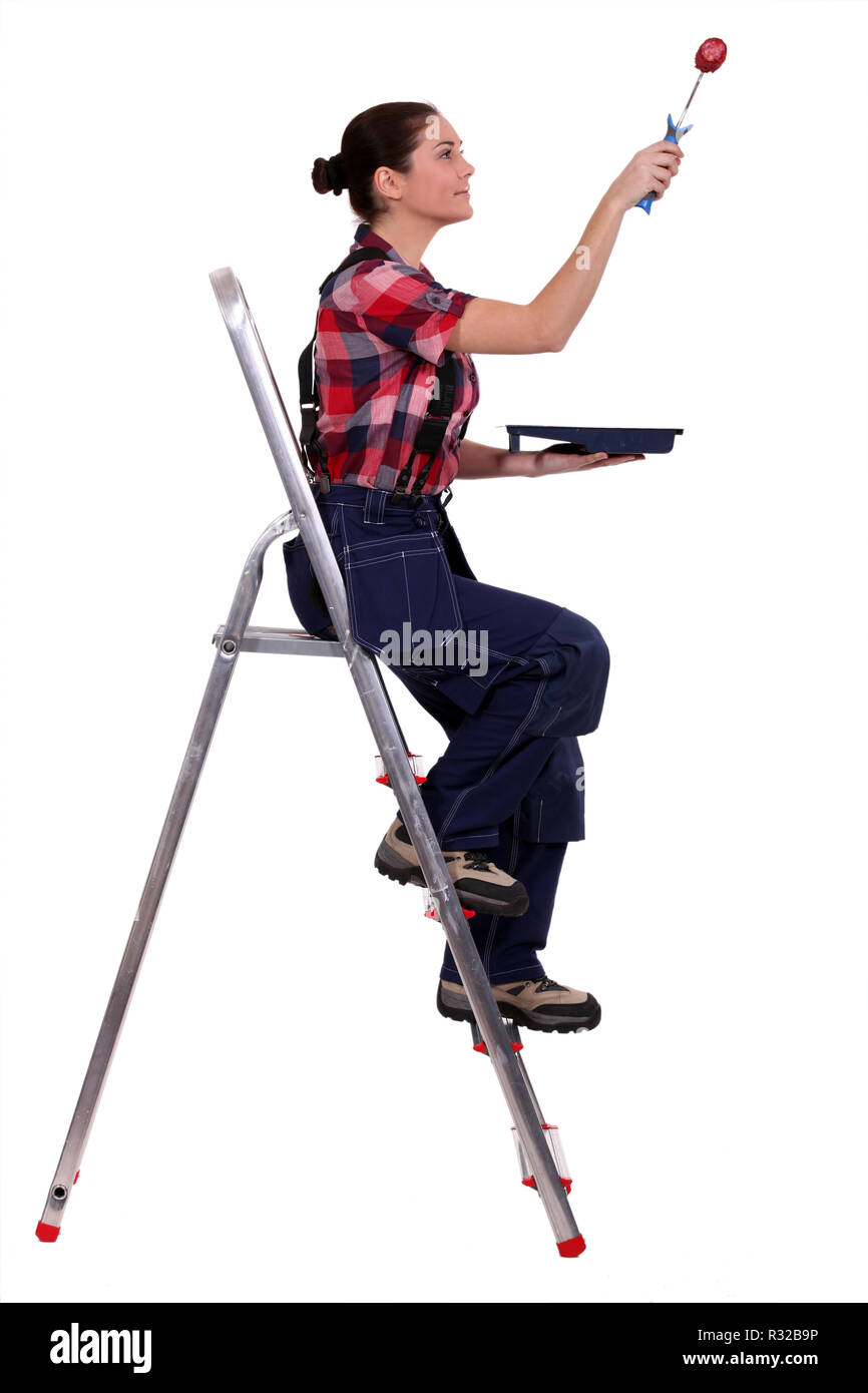 Manual worker steps female hi-res stock photography and images - Alamy