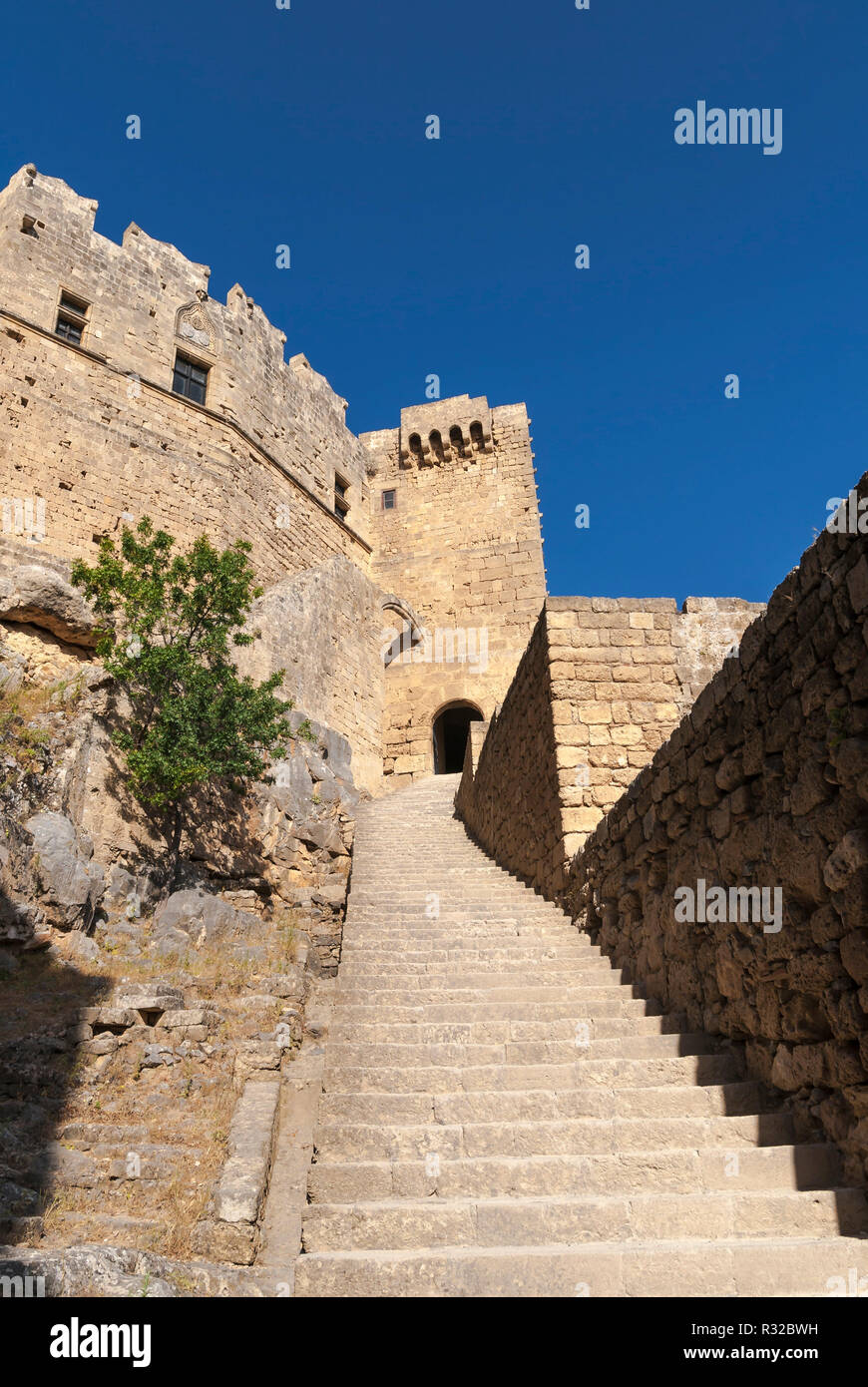 stairway to the acropolis,lindos,rhodes Stock Photo - Alamy