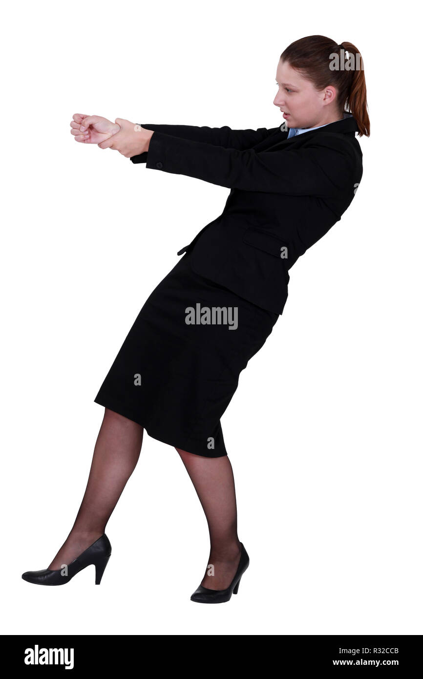 Beautiful girl pulling rope isolated hi-res stock photography and ...