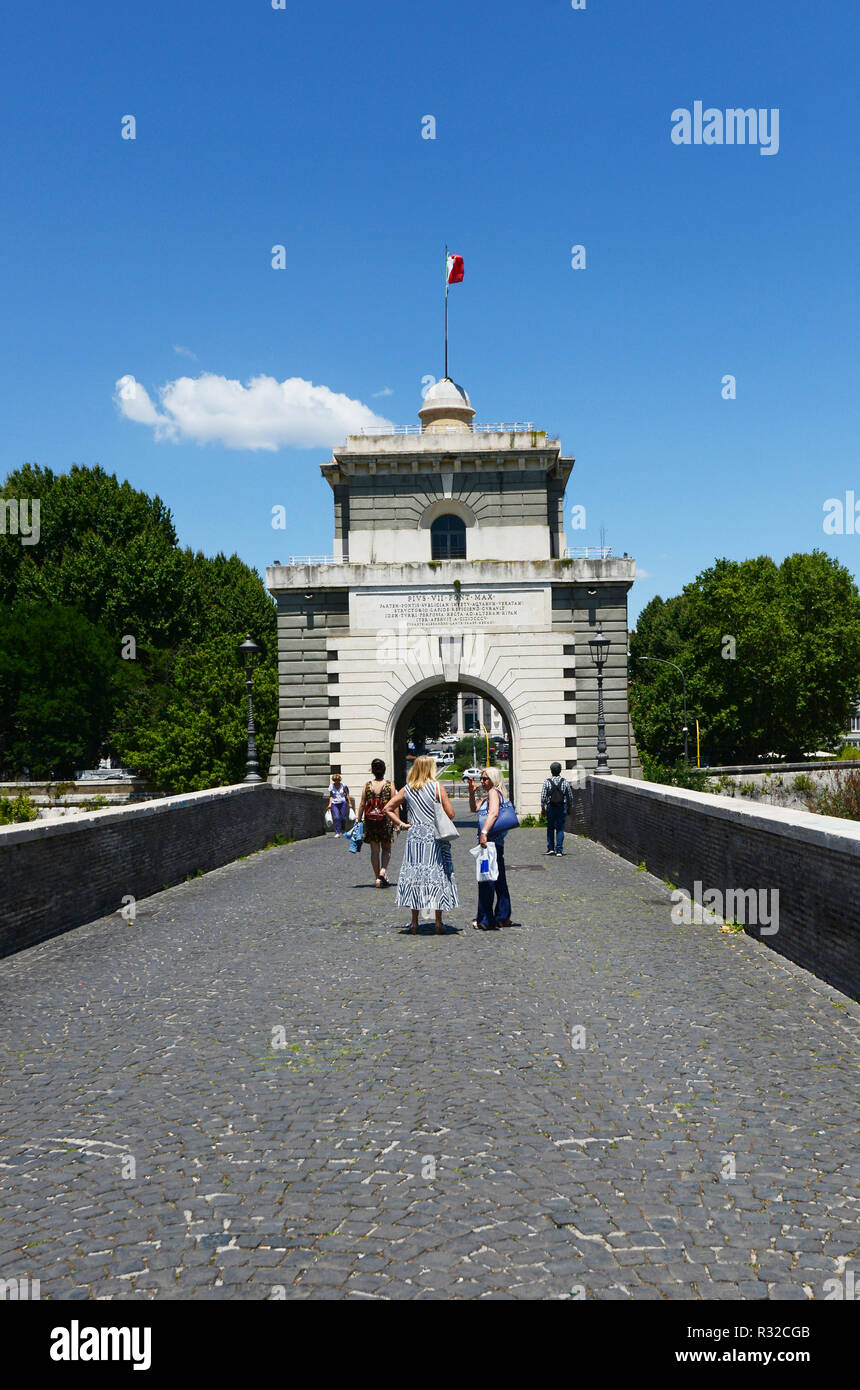 The Milvio bridge over the Tiber river in northern Rome Stock Photo - Alamy