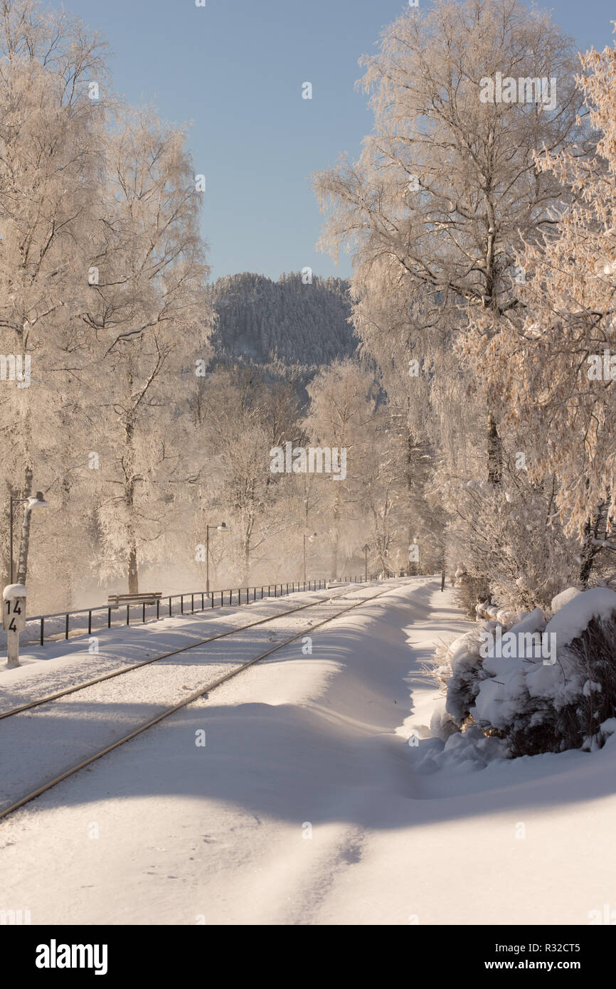 railroad track in winter Stock Photo - Alamy