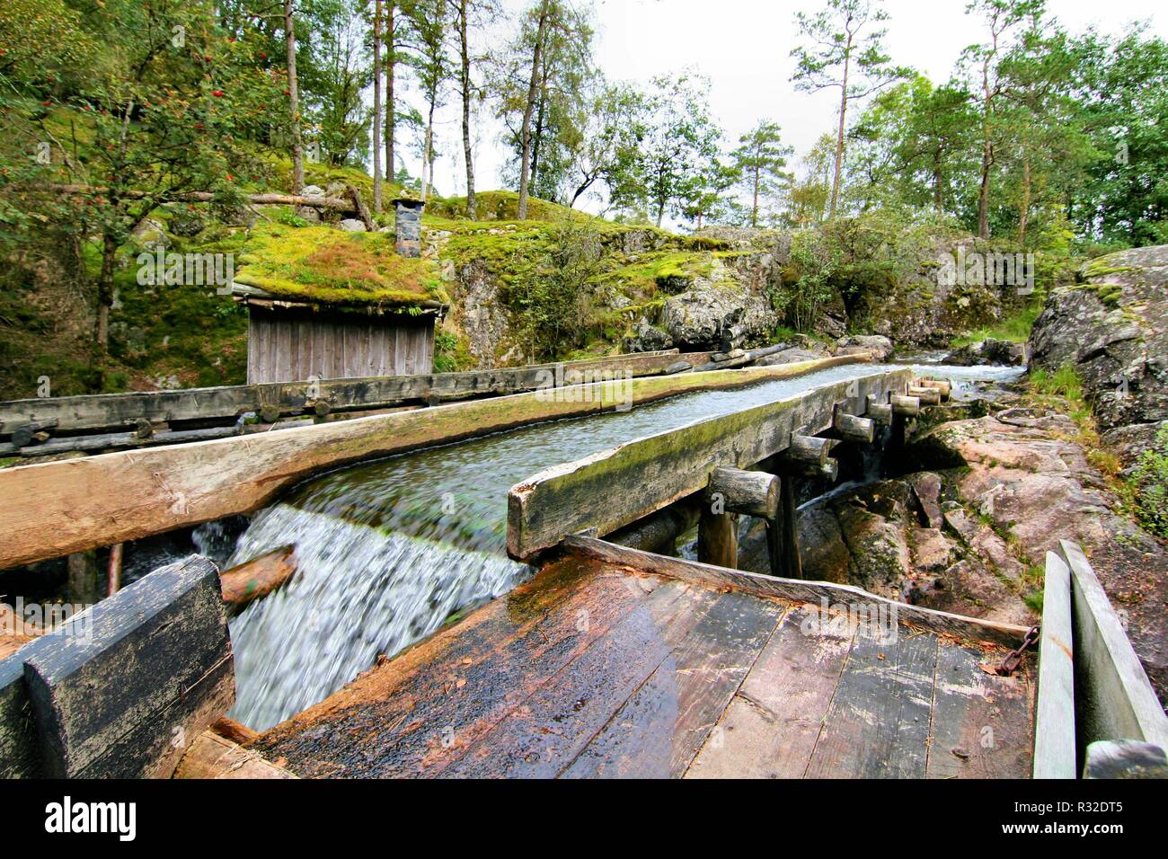 historical hydroelectric power plant norway Stock Photo - Alamy