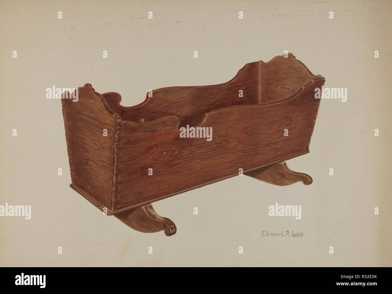 Wooden Cradle. Dated: c. 1938. Dimensions: overall: 40.9 x 51 cm (16 1/ ...