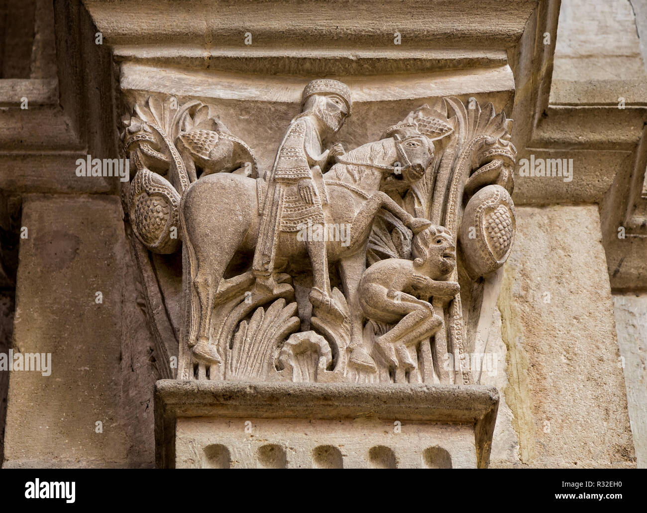 Sculpture of Emperor Constantine on horseback crushing a barbarian at ...