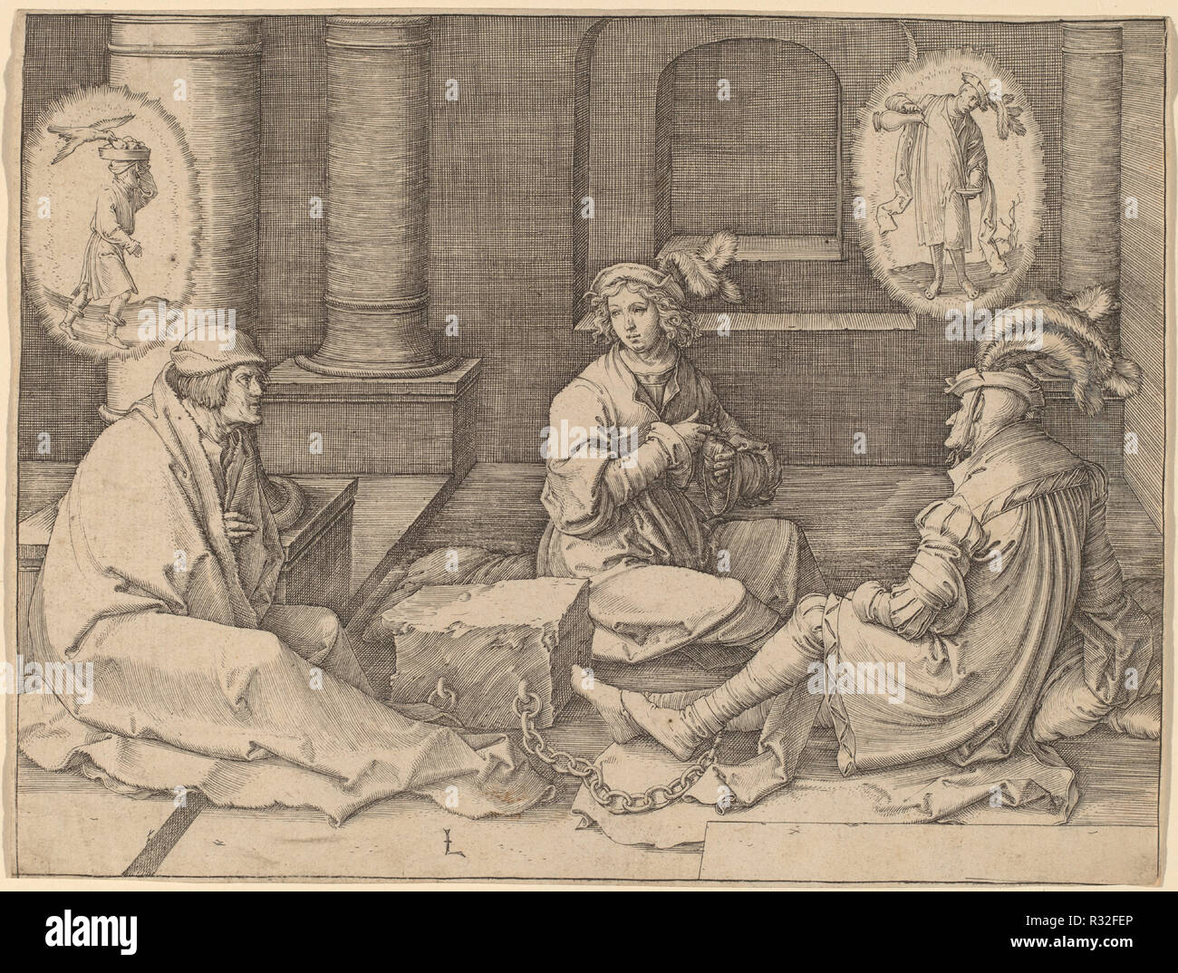 Joseph Interprets the Dreams in Prison. Dated: 1512. Medium: engraving ...