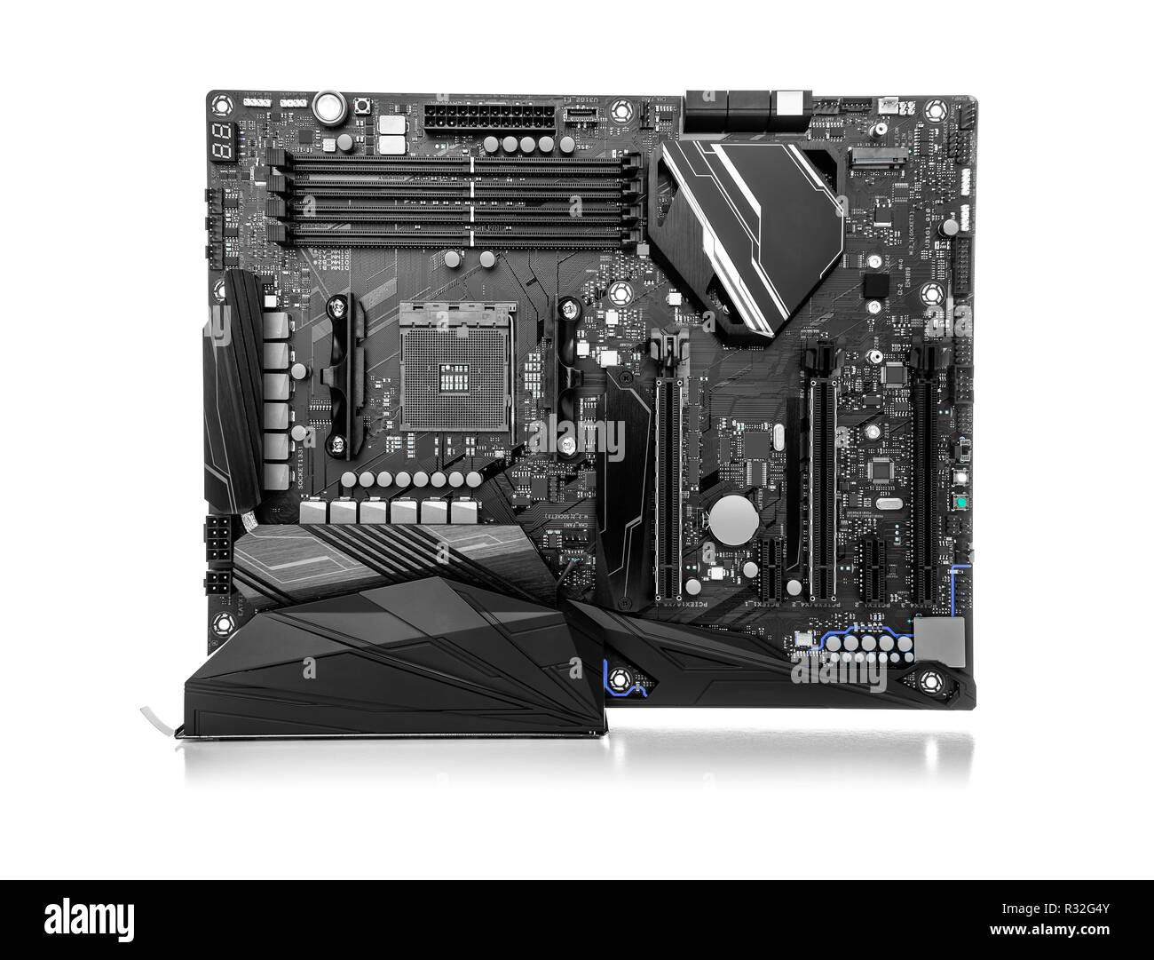 Motherboard on white background Stock Photo - Alamy