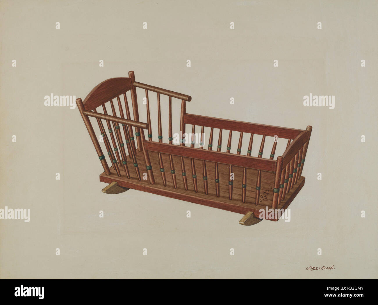 Cradle. Dated: c. 1938. Dimensions: overall: 35.6 x 48.1 cm (14 x 18 15 ...