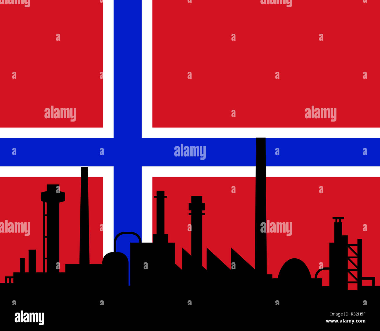 industry and flag of norway Stock Photo - Alamy