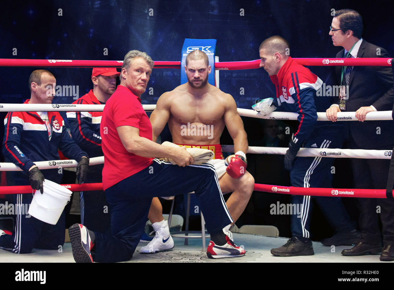 CREED II, in ring, from left: Dolph Lundgren, Florian Munteanu, 2018 ...